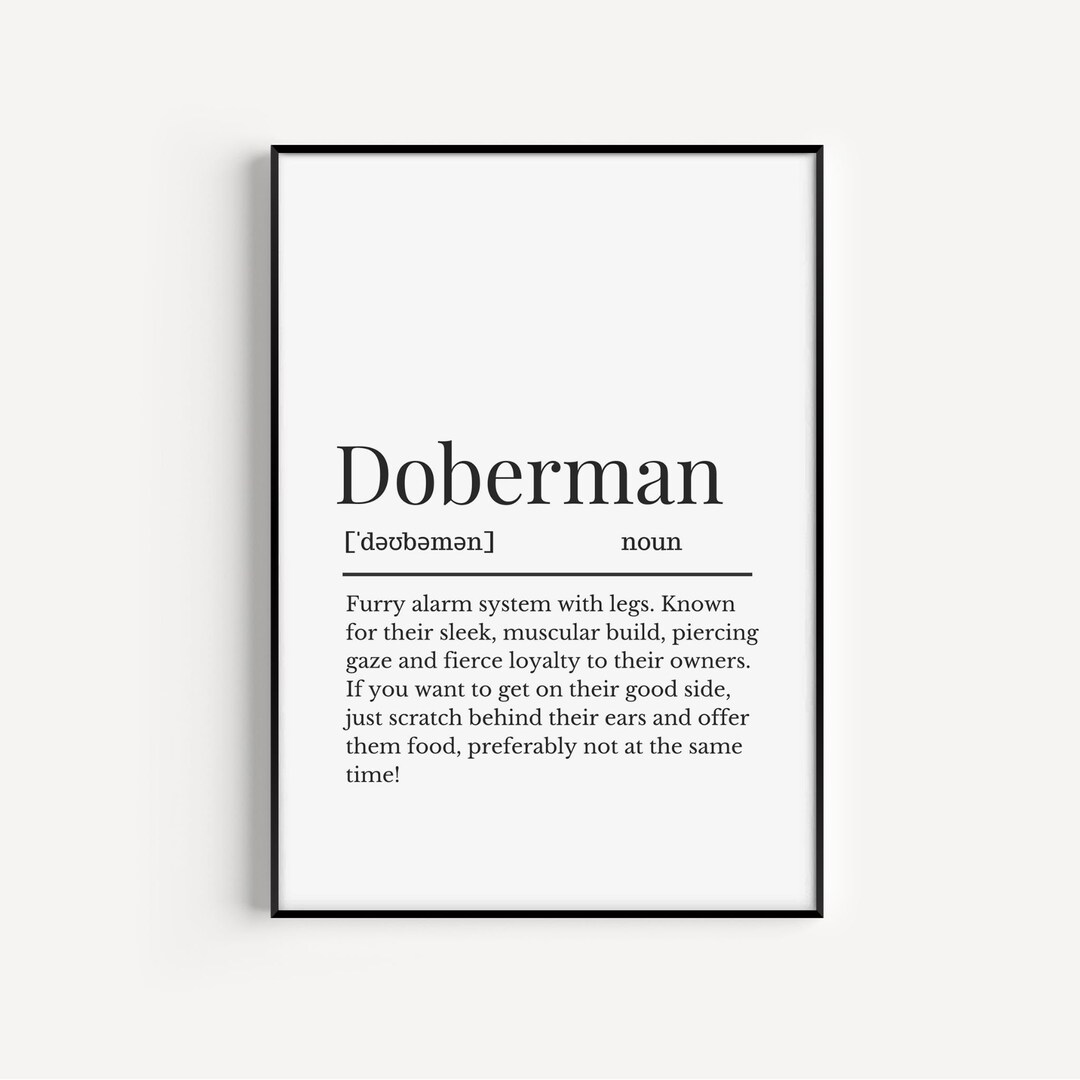 Doberman Definition Print Wall Print for Doberman Owner - Etsy