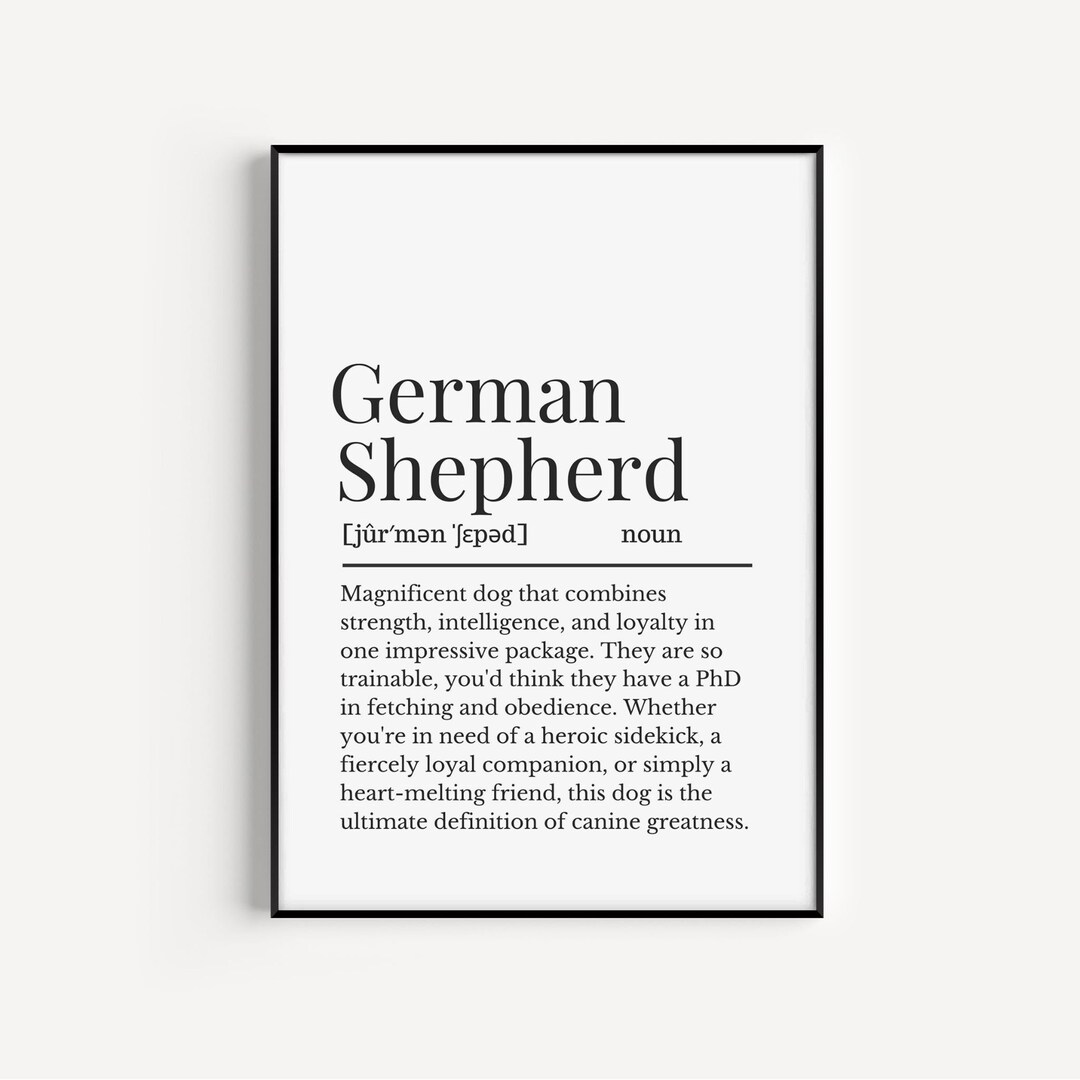 German Shepherd Definition Print Wall Print for German - Etsy