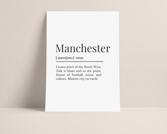 Manchester Definition Print Definition Wall Print for | Etsy UK