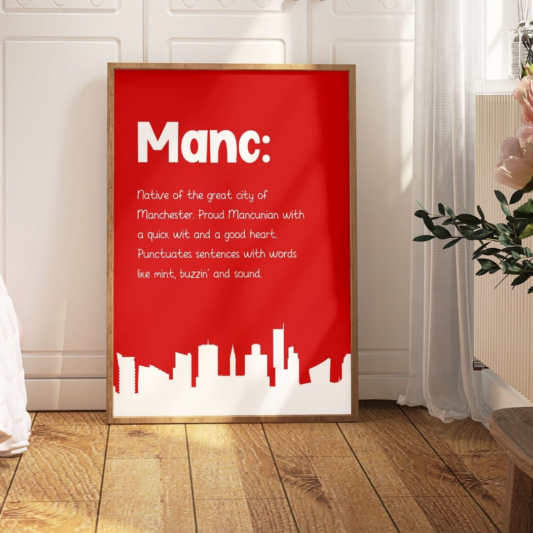 Manc Definition Print, Manchester Print, Manchester Slang Print ...