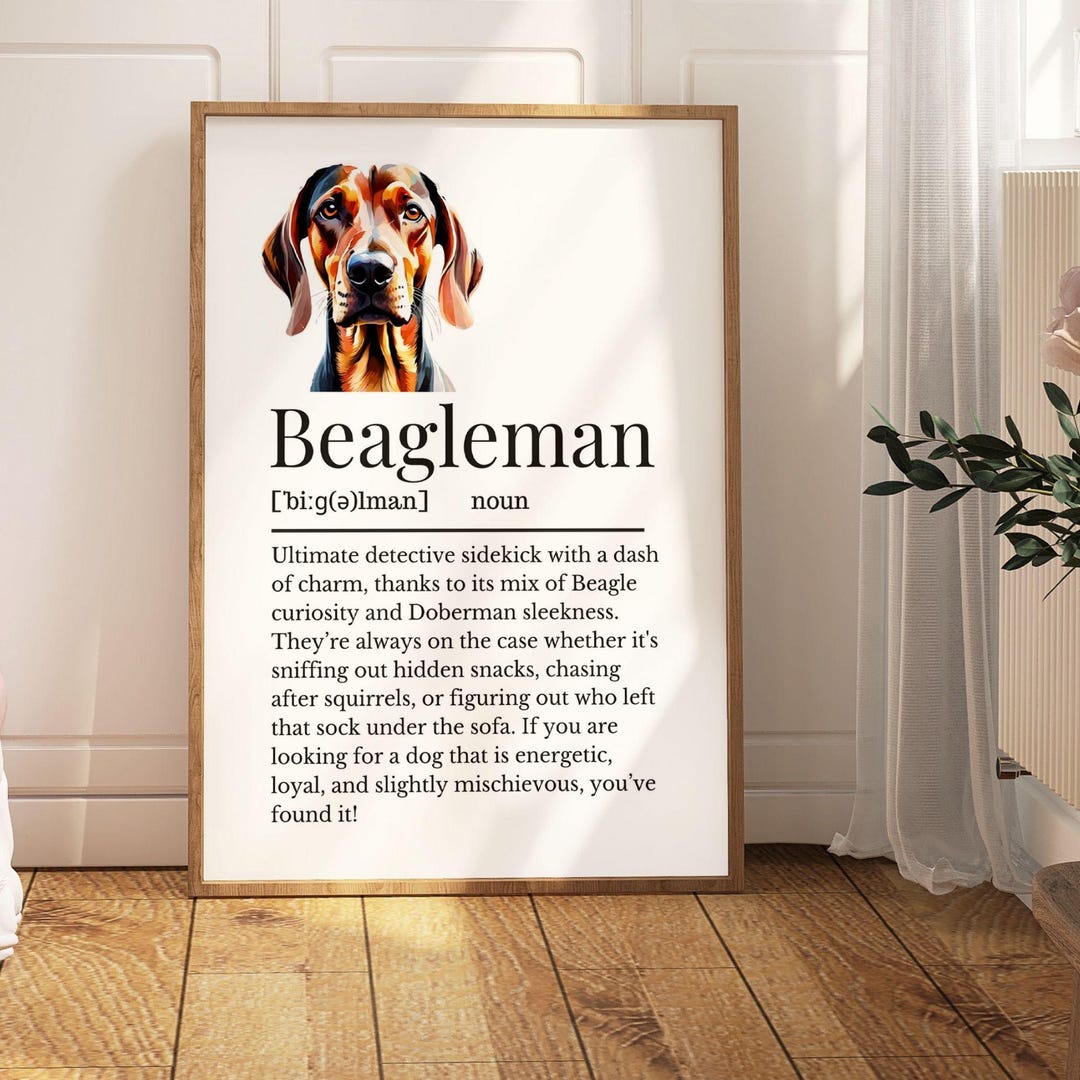 Beagleman Definition Print, Wall Print for Beagleman Owner, Dog Owner ...