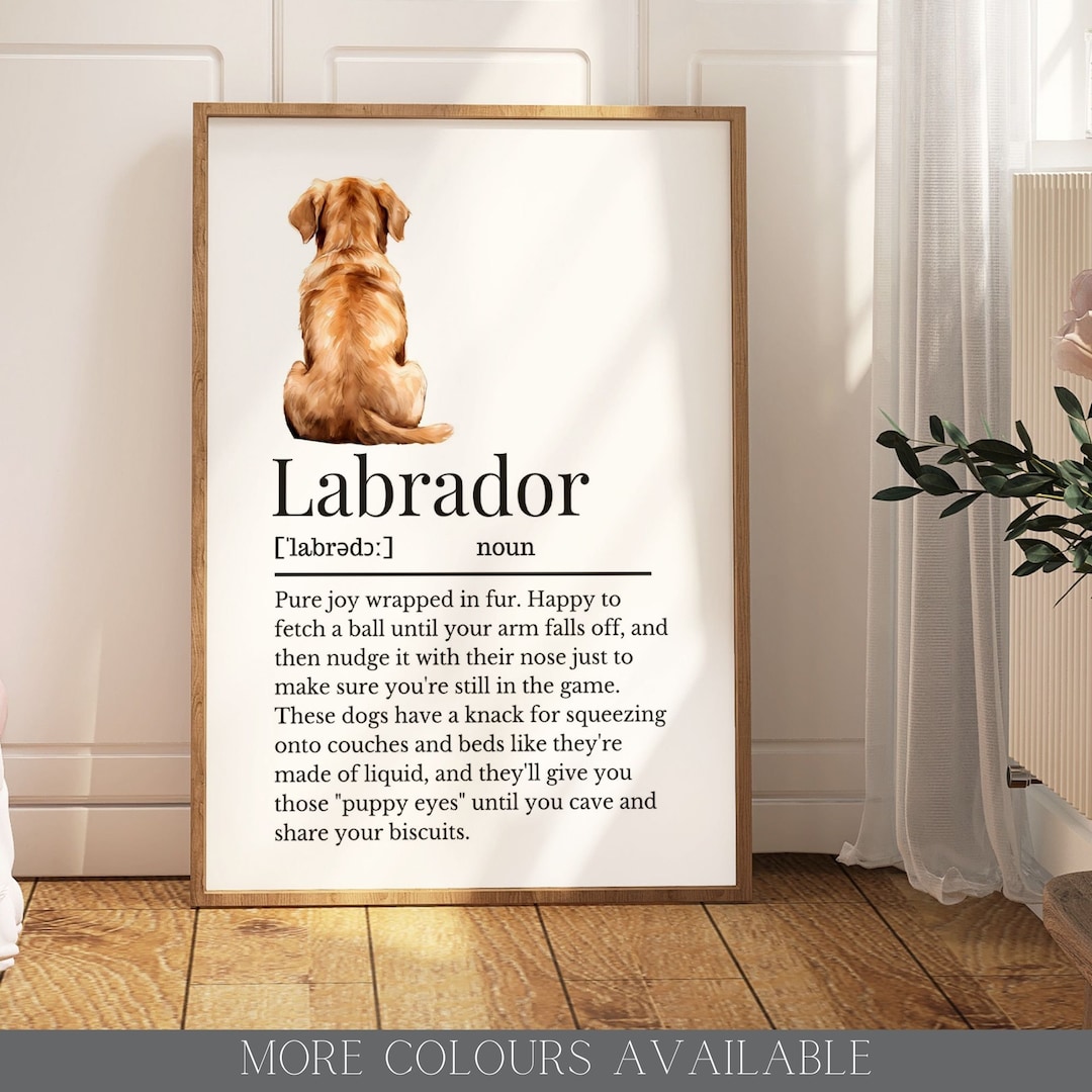Labrador Definition Print, Wall Print for Labrador Owner, Labrador Wall ...