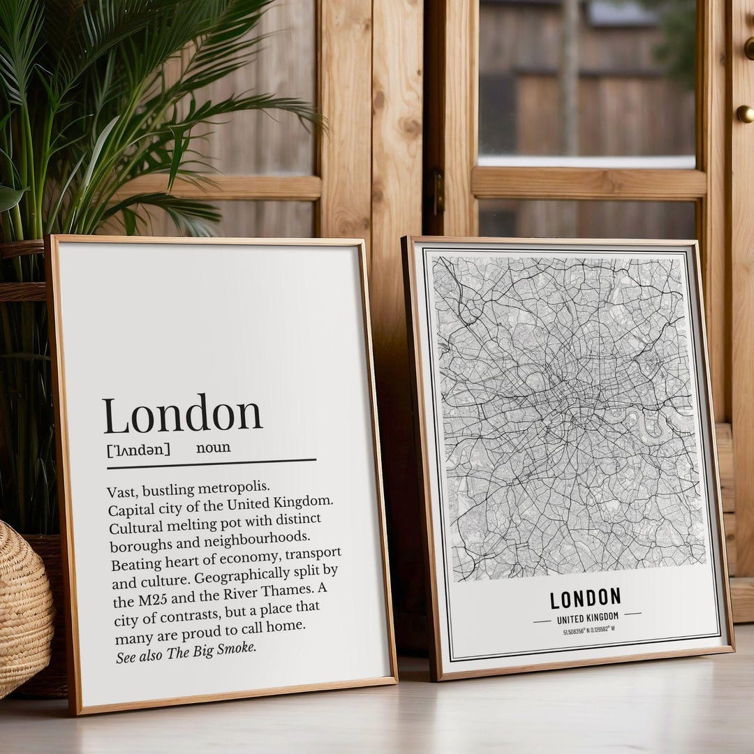 London Definition Print Set, London Map Prints, Prints for a Londoner ...