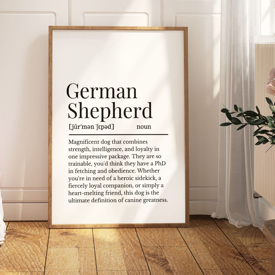 German Shepherd Definition Print, Wall Print for German Shepherd Owner ...