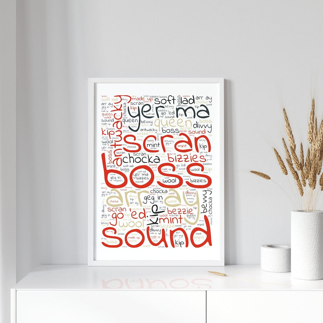 Liverpool Slang Print, Scouse Words Print, Liverpool Gifts, Prints for ...