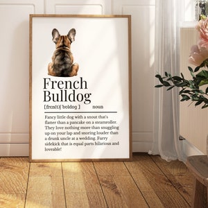French Bulldog Definition Print, Wall Print for Frenchie Owner, Dog ...