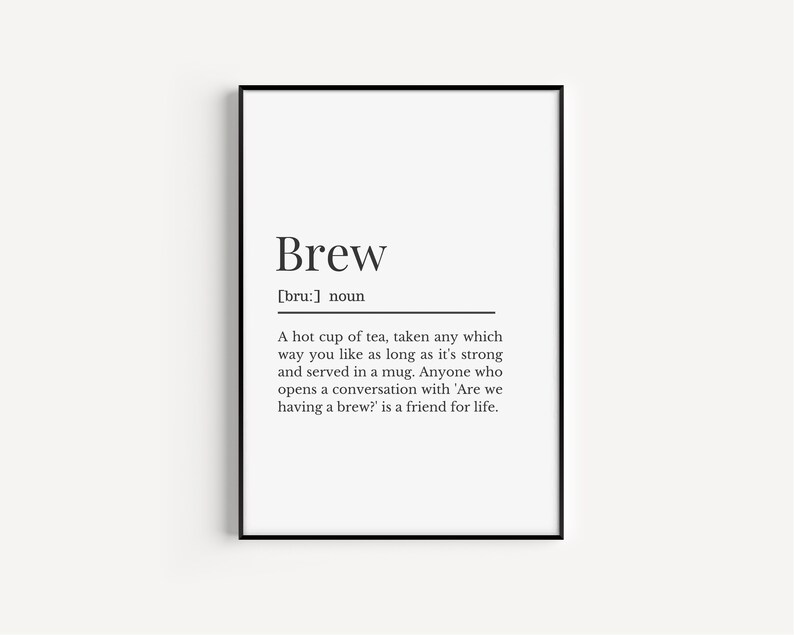 Brew Word Definition Northern Humour Wall Print Gift for a - Etsy UK