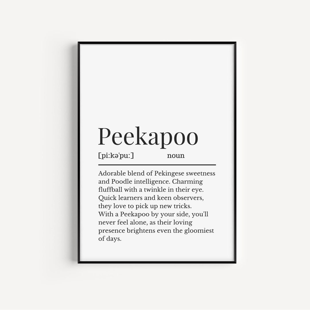 Peekapoo Definition Print, Wall Print for Peekapoo Owner, Peekapoo ...