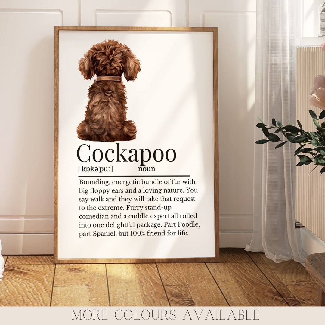 Cockapoo Definition Print, Wall Print for Cockapoo Owner, Cockapoo ...