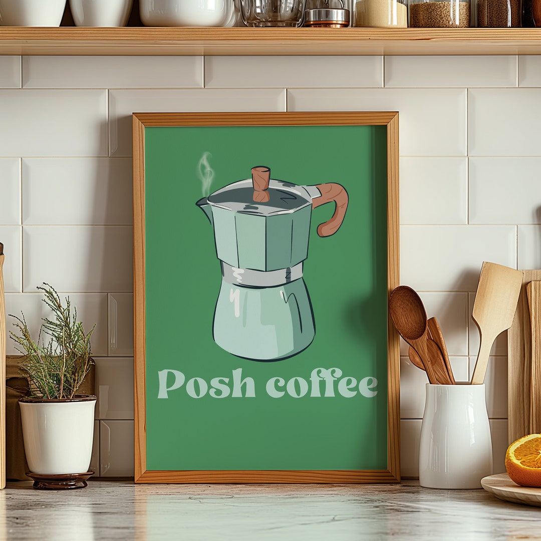 Green Posh Coffee Wall Art - Etsy