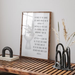 Toilet Wall Print Toilet Poem Wall Print Bathroom Prints - Etsy