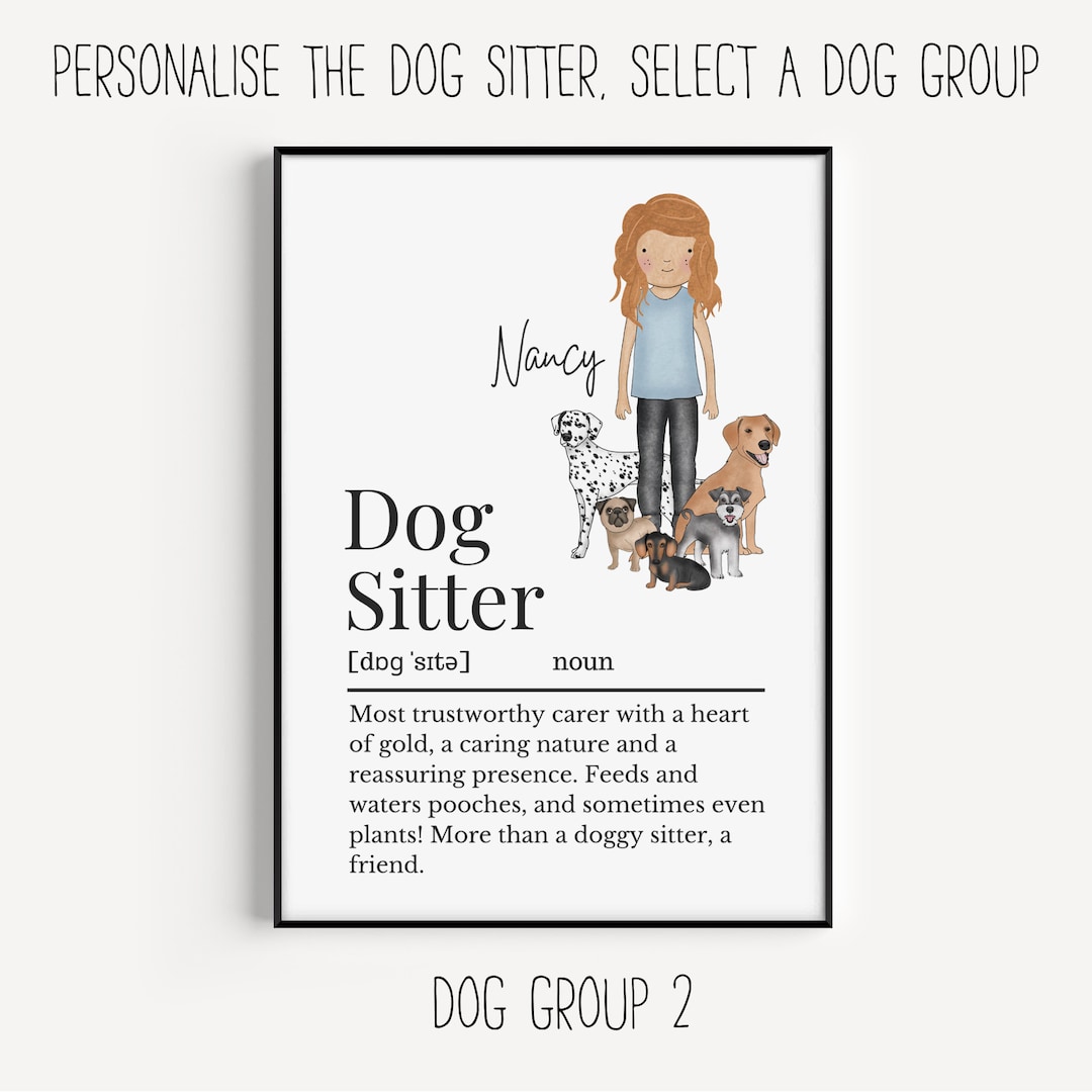 Dog Sitter Definition Print, Definition Print Gift for Doggy Daycare ...