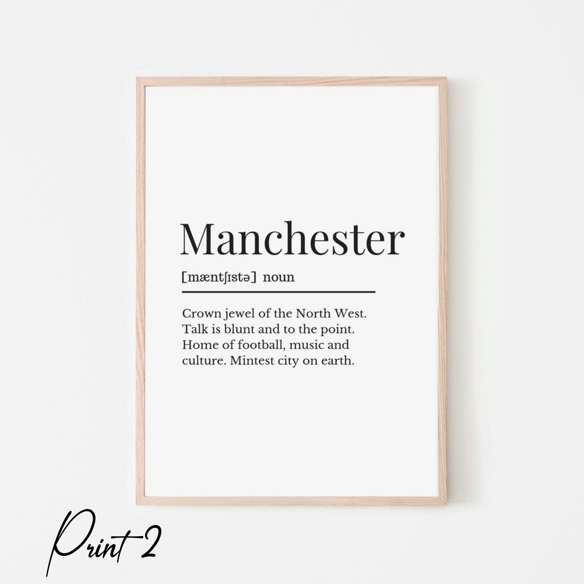 Manchester Wall Prints Manchester Definition Print Born in - Etsy UK