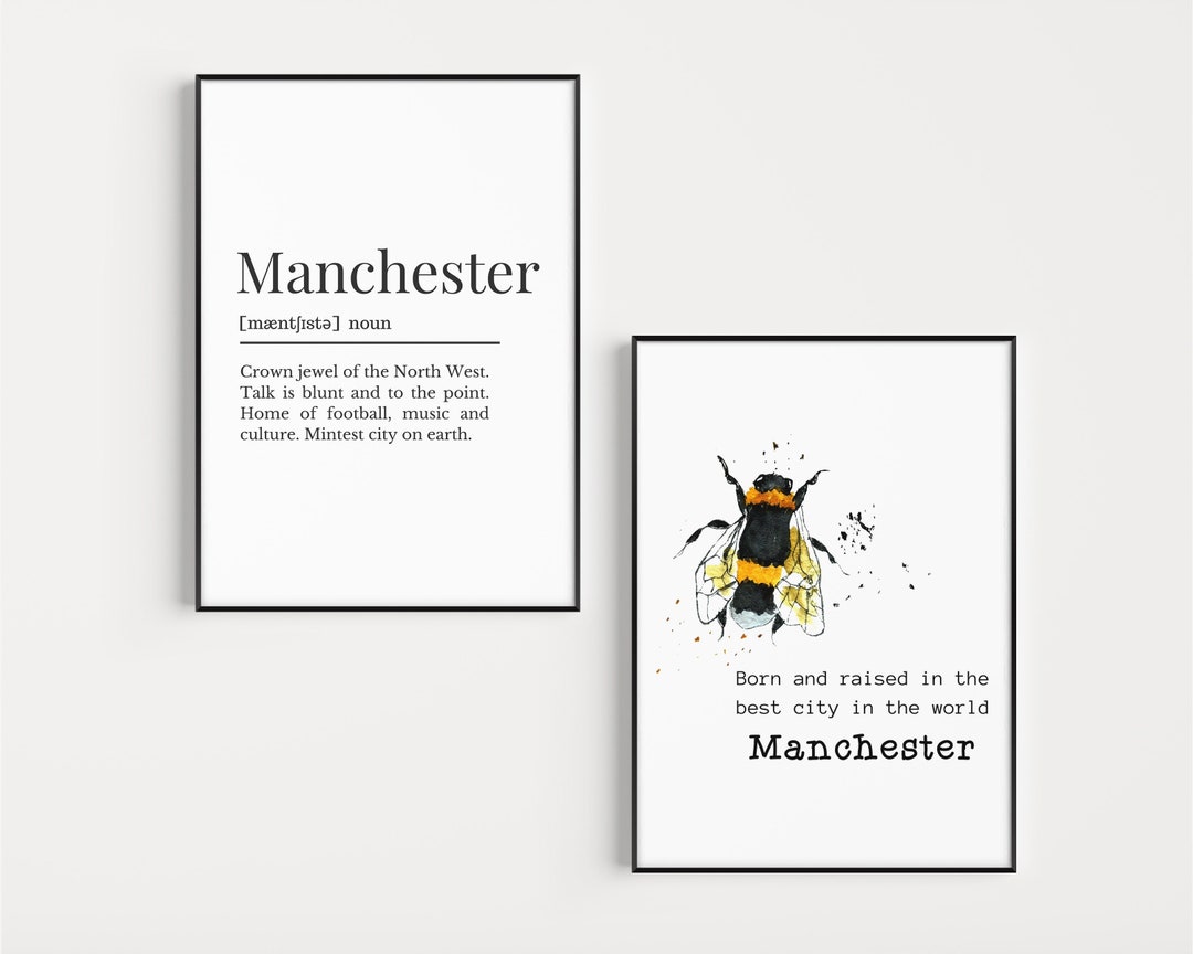Manchester Definition Print and Born in Manchester Print Set - Etsy UK