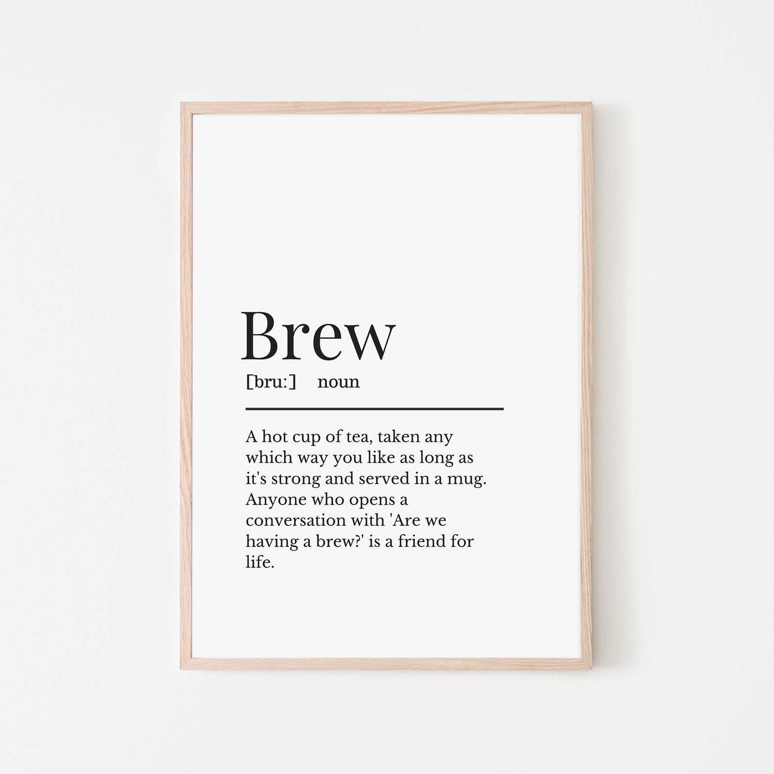 Brew Word Definition Northern Humour Wall Print Gift for a - Etsy UK