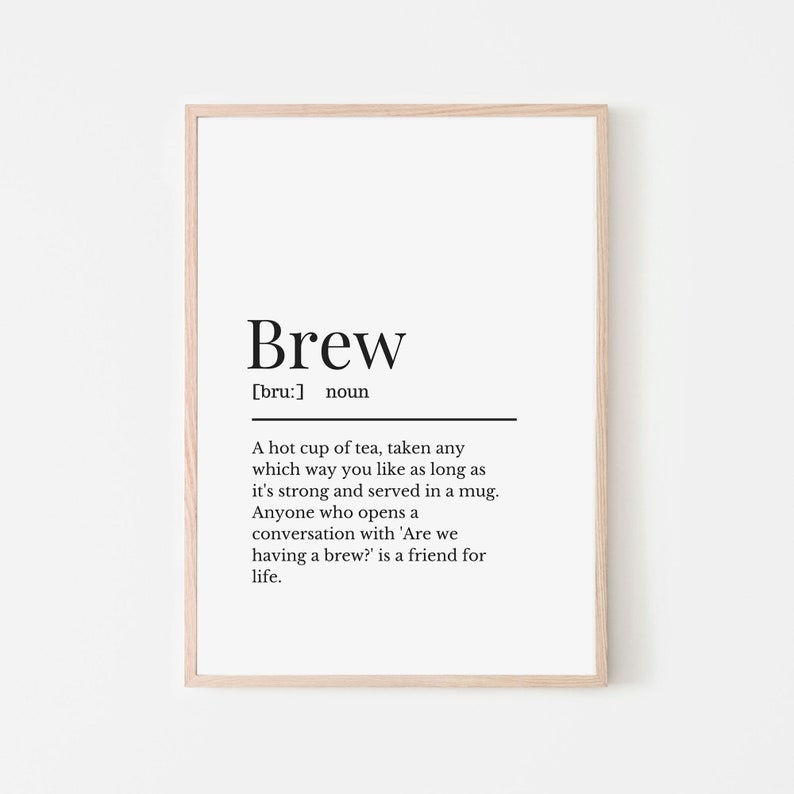 Brew Word Definition Northern Humour Wall Print Gift for a - Etsy UK