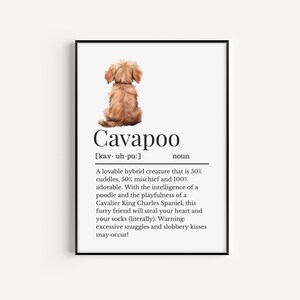 Cavapoo Definition Print Wall Print for Cavapoo Owner - Etsy
