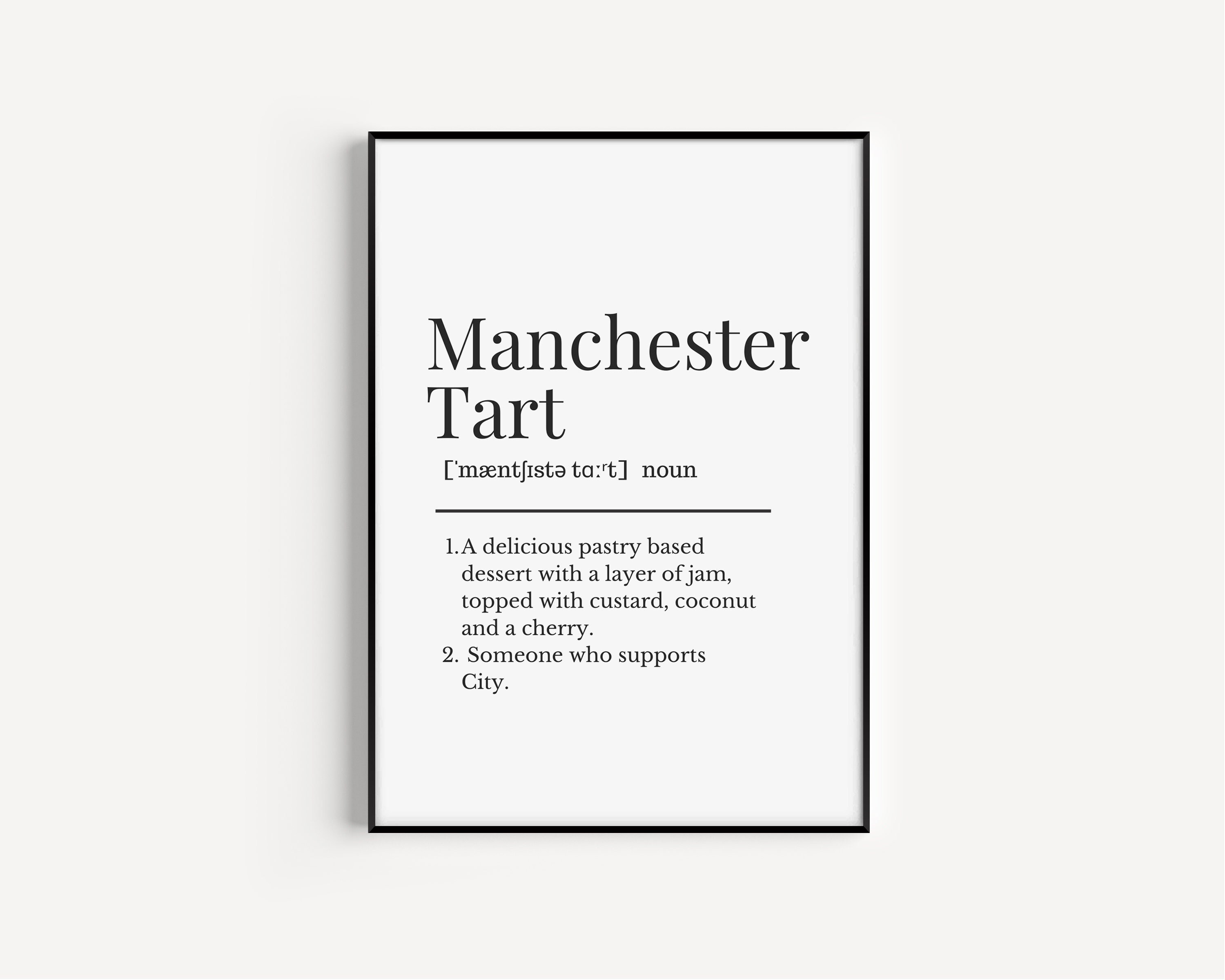 Manchester Tart Definition Print Print for a Manchester - Etsy UK