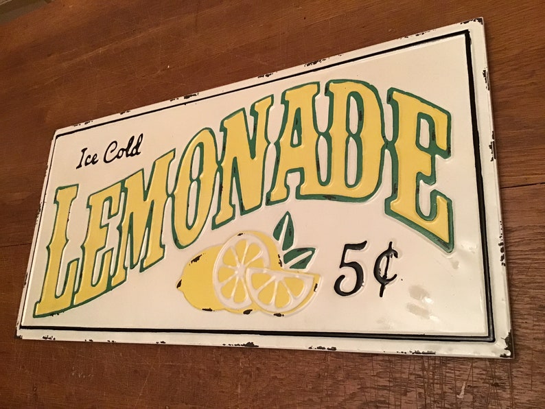 Ice Cold Lemonade Sign Metal Sign Decorative Sign Lemonade 5 | Etsy