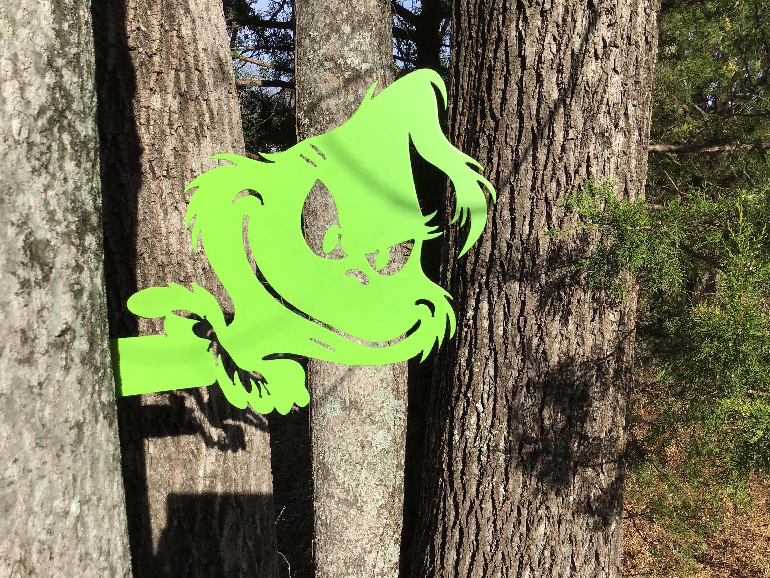 Grinch Metal Art Grinch Sign 2 Piece Grinch Sign Christmas Sign Home ...
