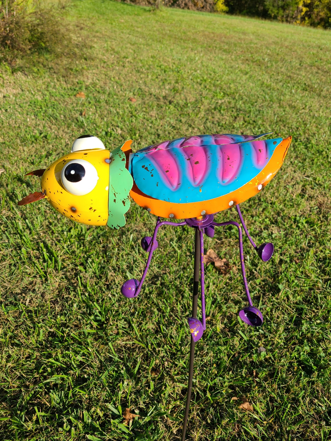 Lightning Bug Yard Art Garden Decoration Flower Gardens Garden Stakes ...