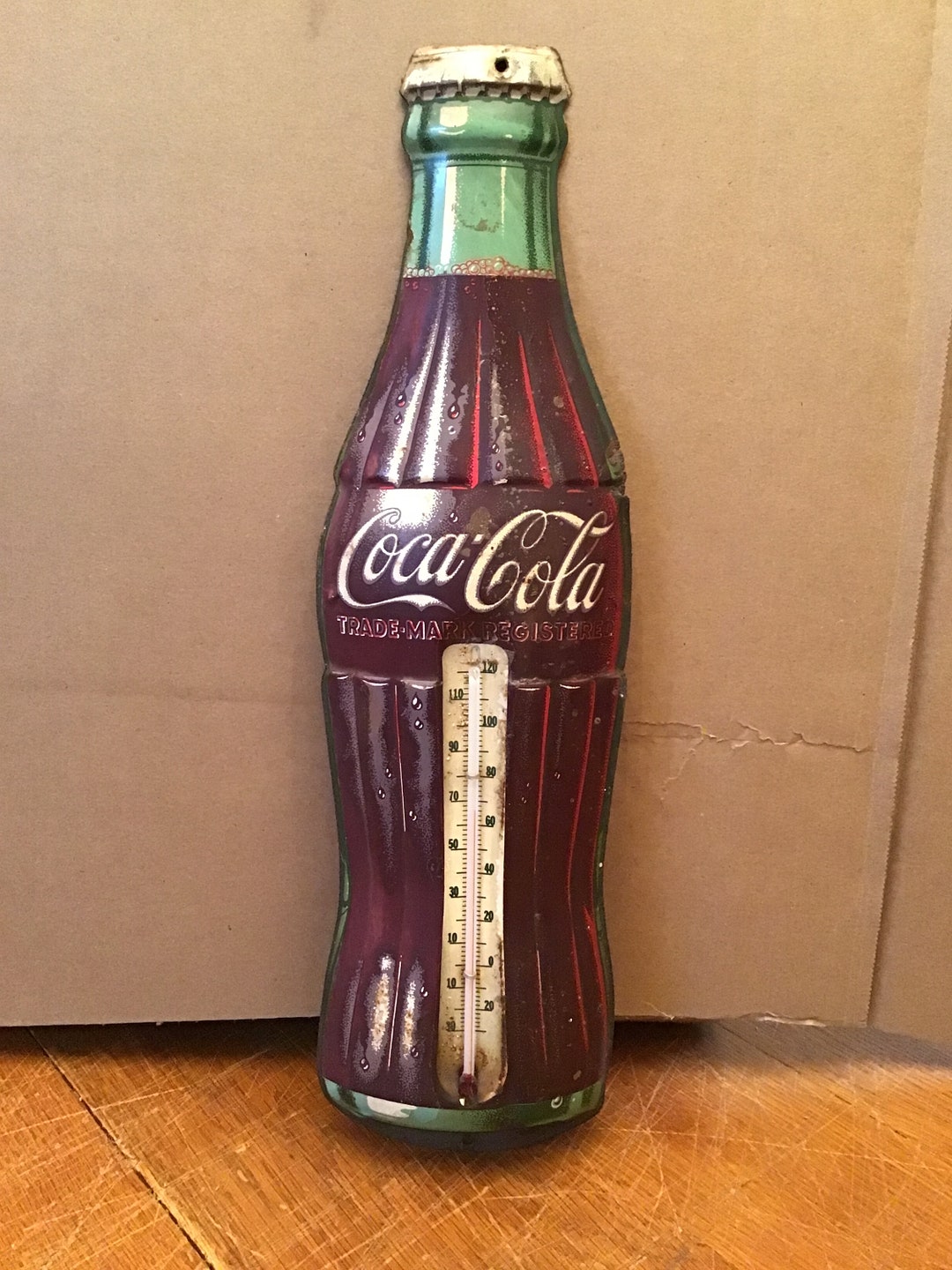 Vintage Coca-cola Bottle Thermometer Robertson Coke Thermometer Soda ...