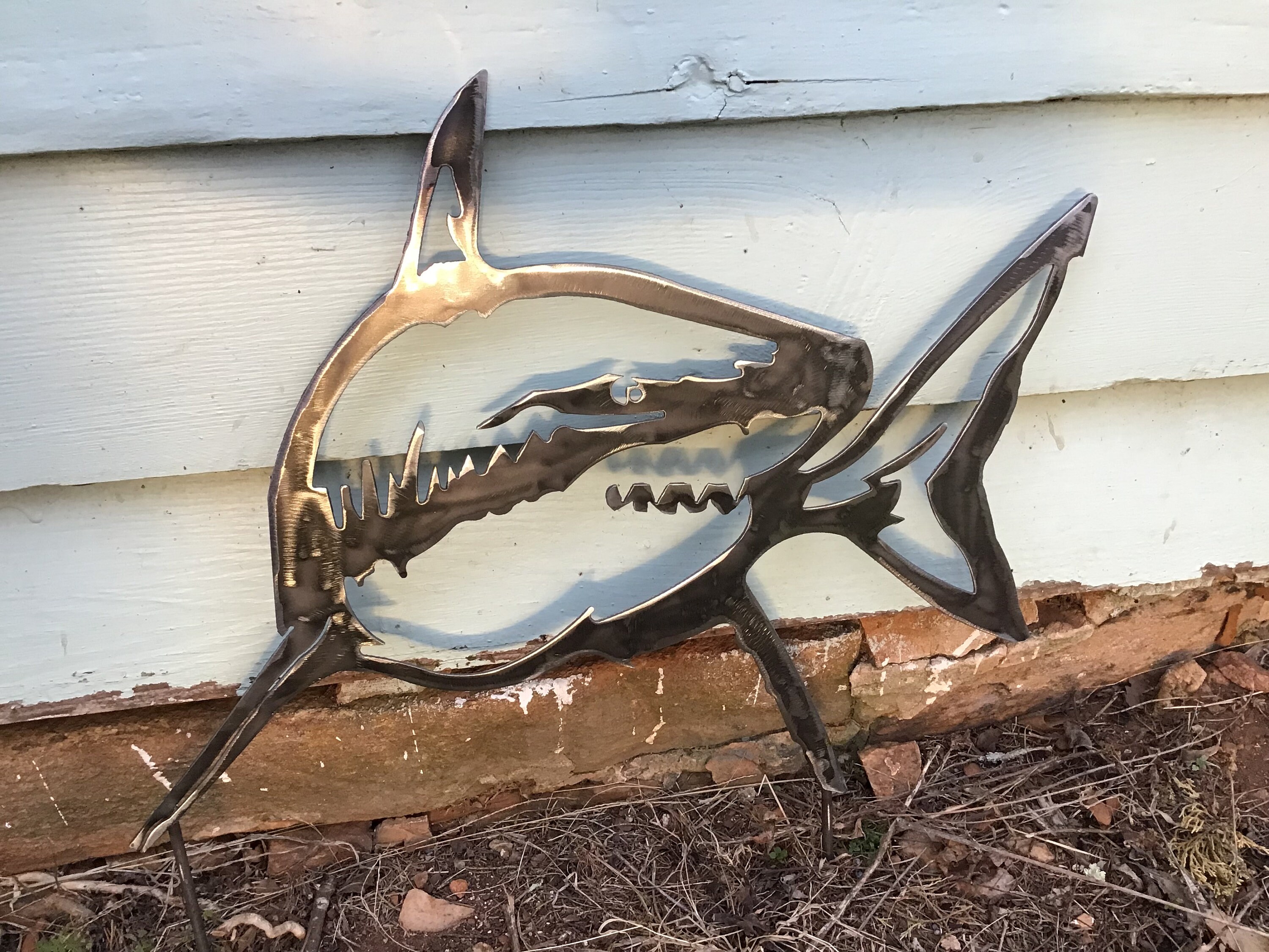 Shark Metal Art Shark Garden Stake Yard Art Metal Shark Garden - Etsy