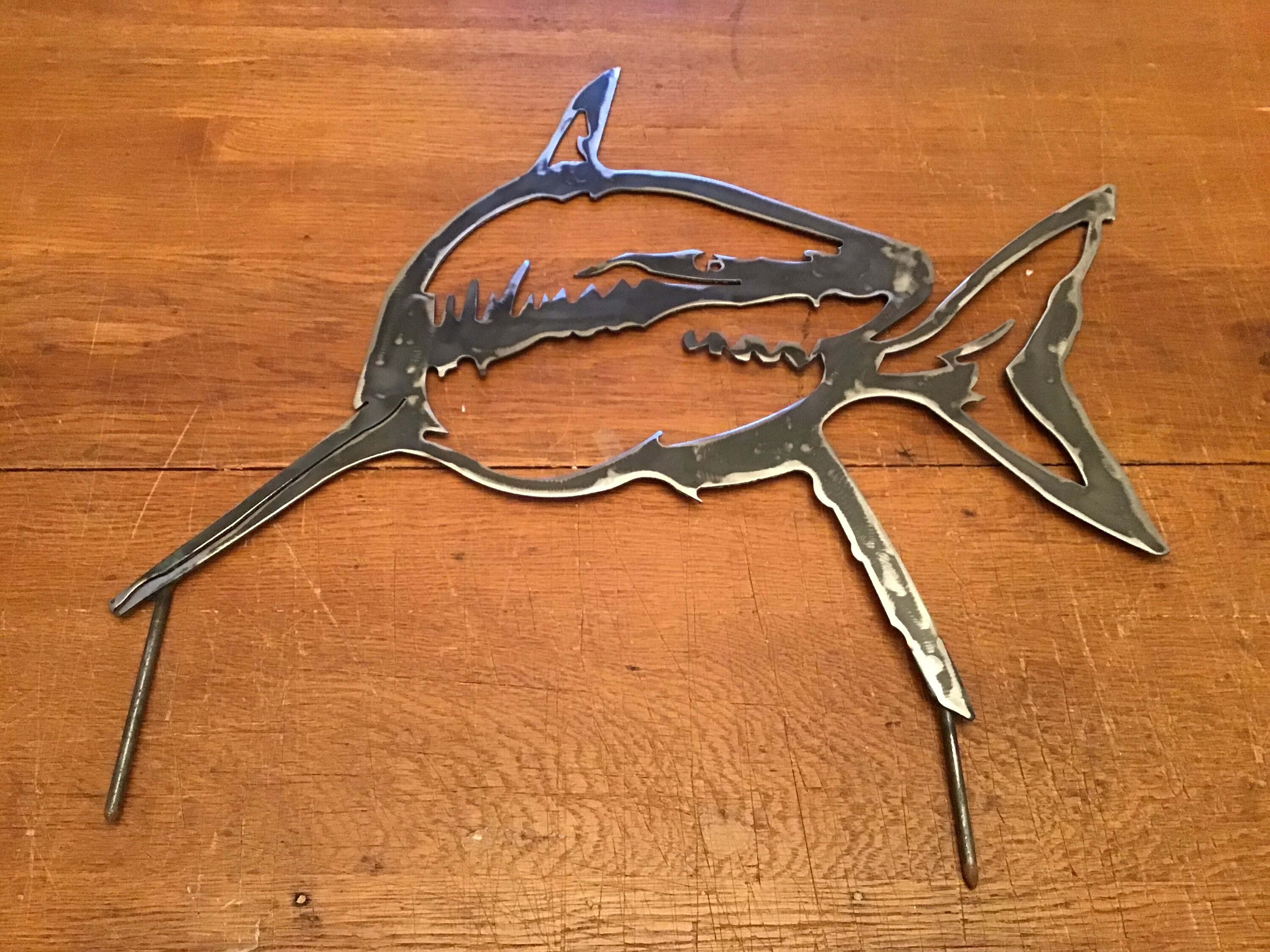 Shark Metal Art Shark Garden Stake Yard Art Metal Shark Garden - Etsy