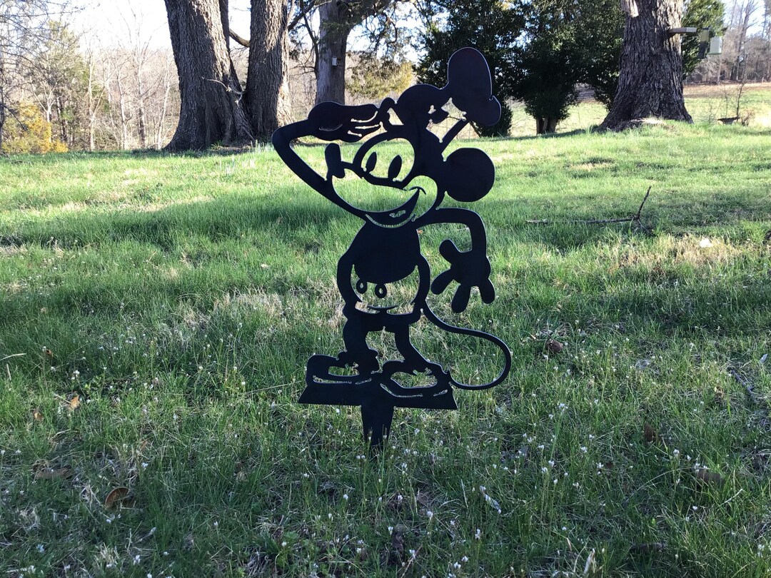 Steamboat Willie Yard Stake Garden Art Metal Art Metal Yard Art Disney ...