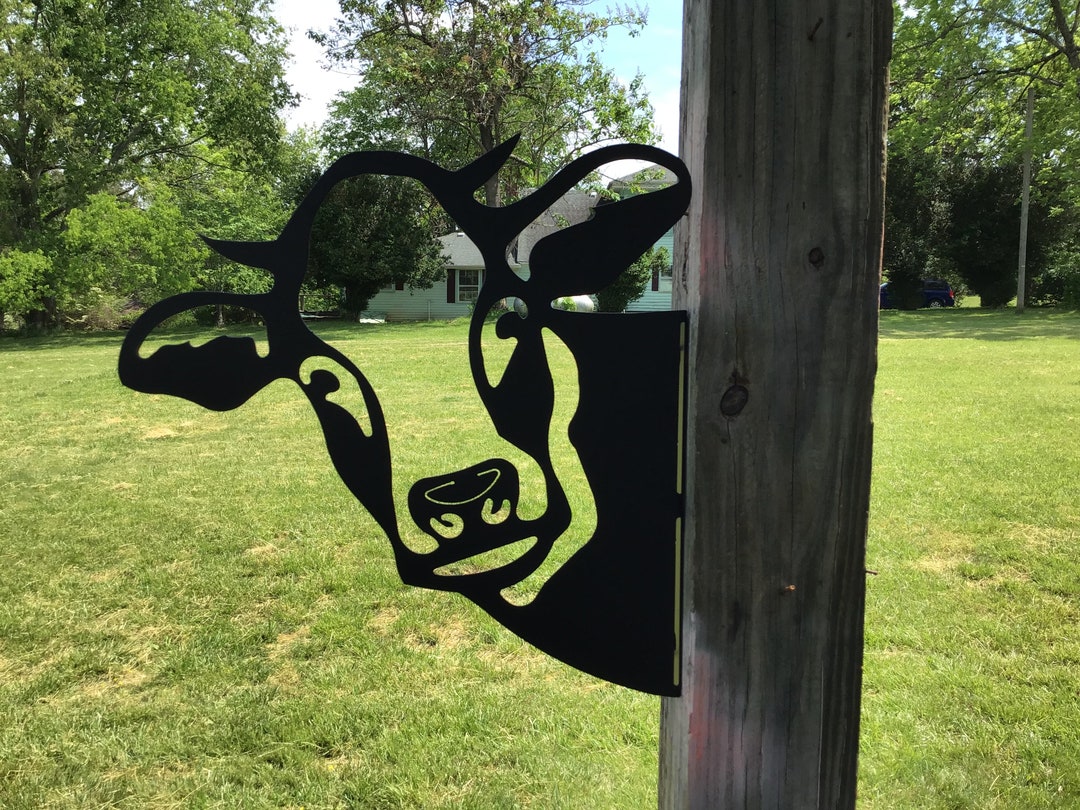 Peekaboo Cow Sign, Cattle Metal Art for Barn or Fence - Etsy