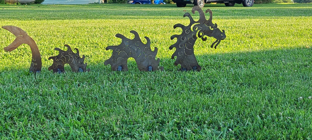 Large Dragon Sea Monster Garden Stakes Dragon Yard Art Chinese Dragon ...
