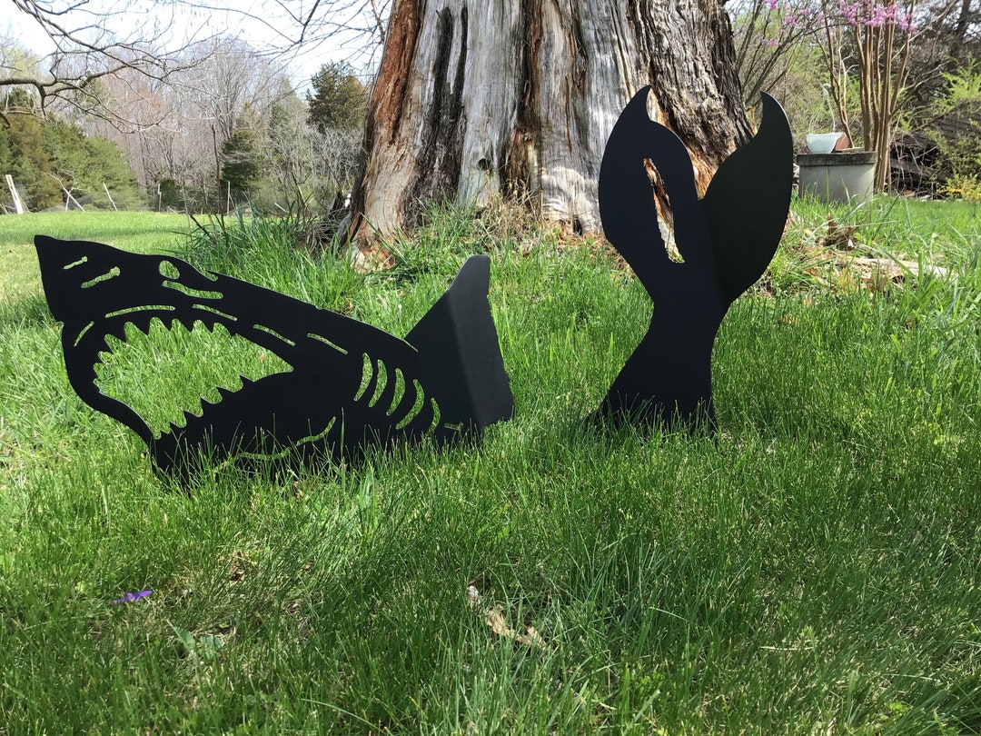 Shark Garden Stakes Great White Shark Yard Art Metal Art Beachside ...