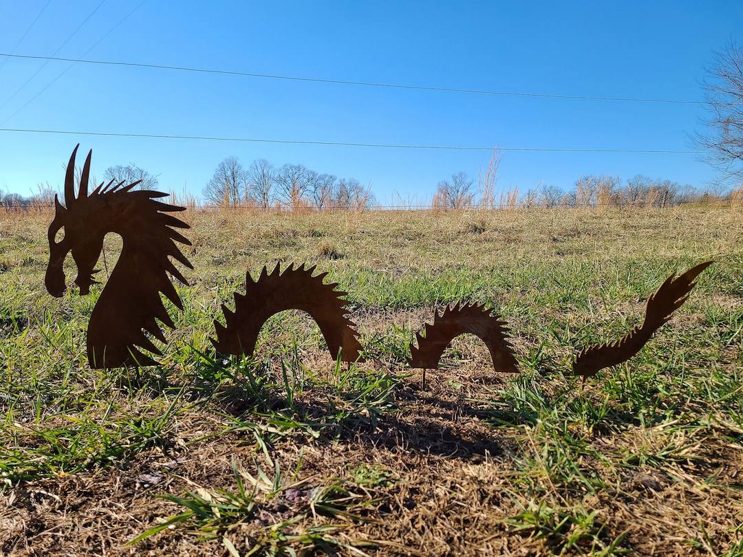 Large Dragon Garden Stake Yard Art Sea Monster Lawn Ornament Large ...