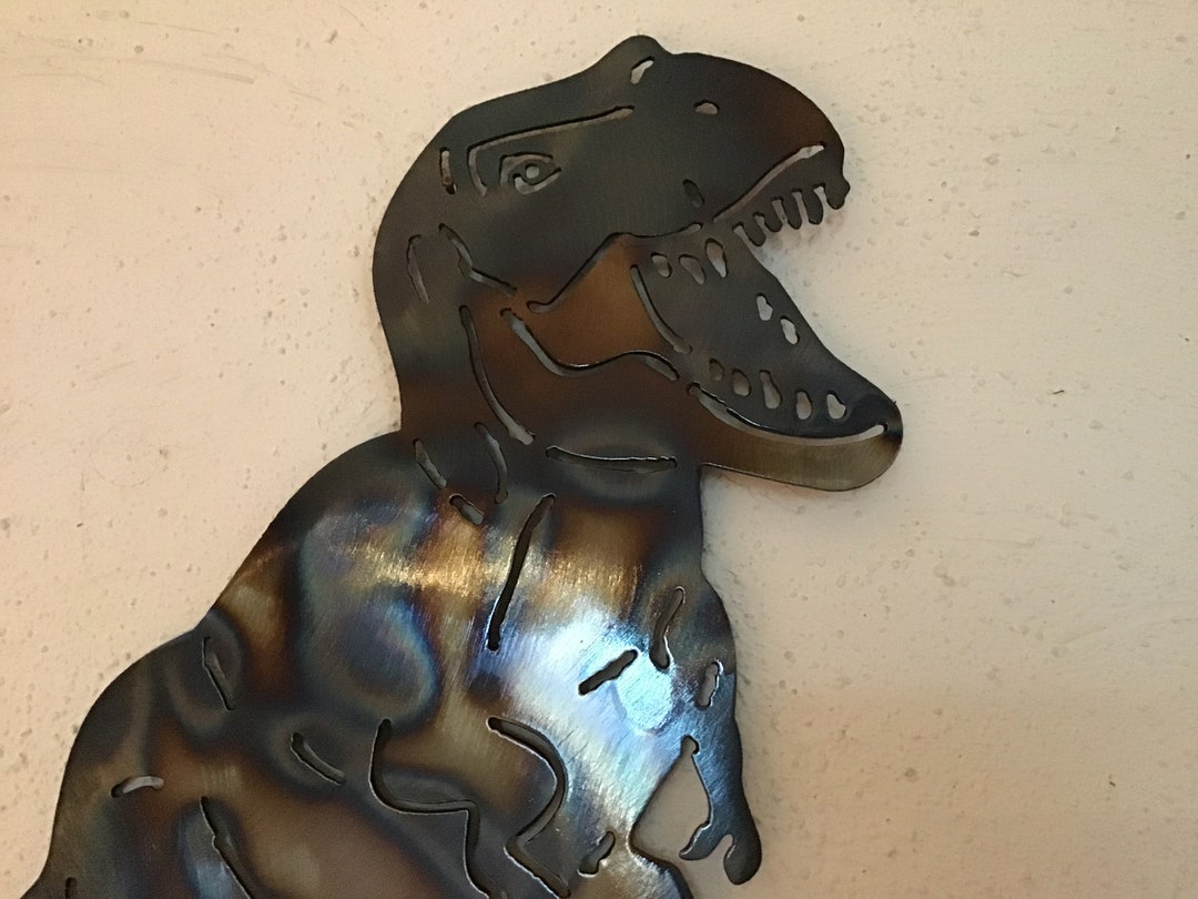 T-rex Wall Art Dinosaur Metal Art Jurassic Park Dinosaur Theme Room ...