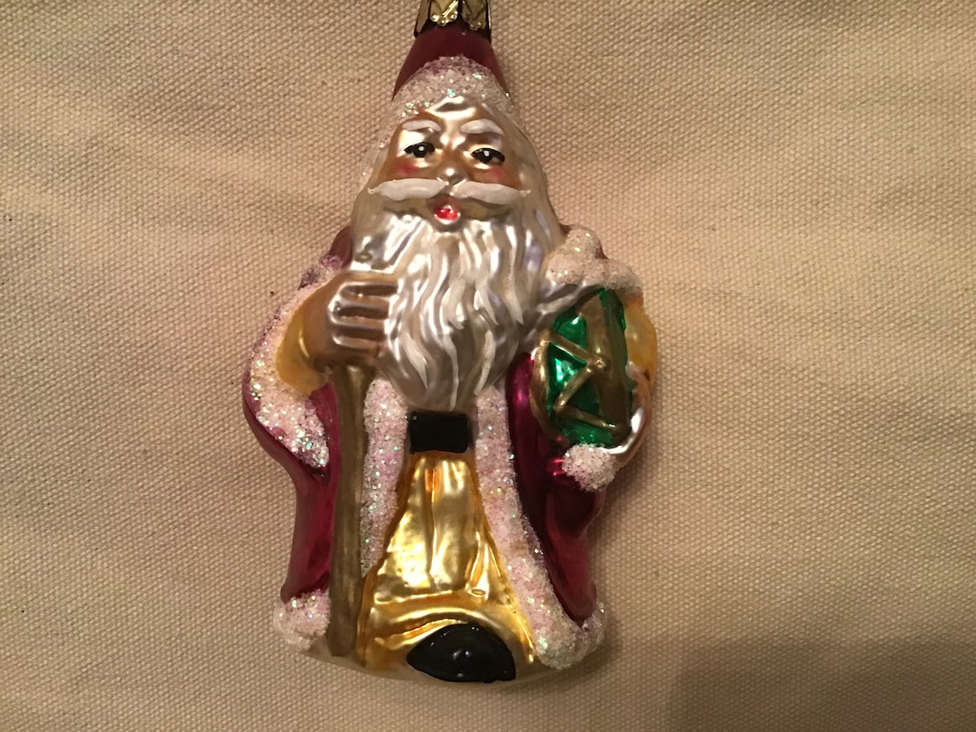 Santa Claus Christmas Ornament Merck Family Ornaments Glass Ornaments ...