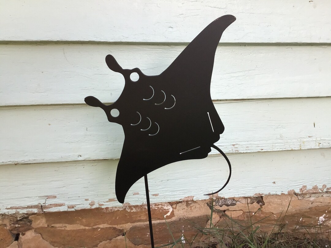 Manta Ray Garden Stake Stingray Yard Stake Sea Creatures Garden Art ...