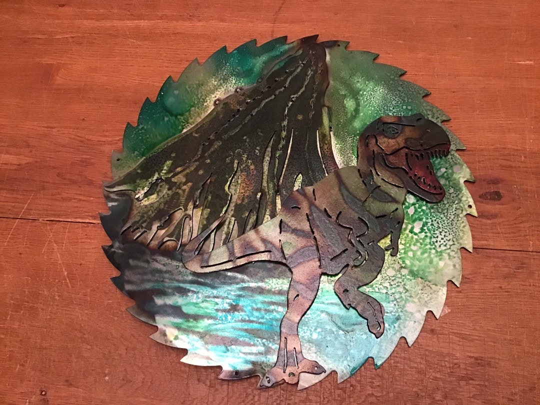 Dinosaur Wall Art T-rex Metal Art Metal Wall Art Jurassic Park Artwork ...