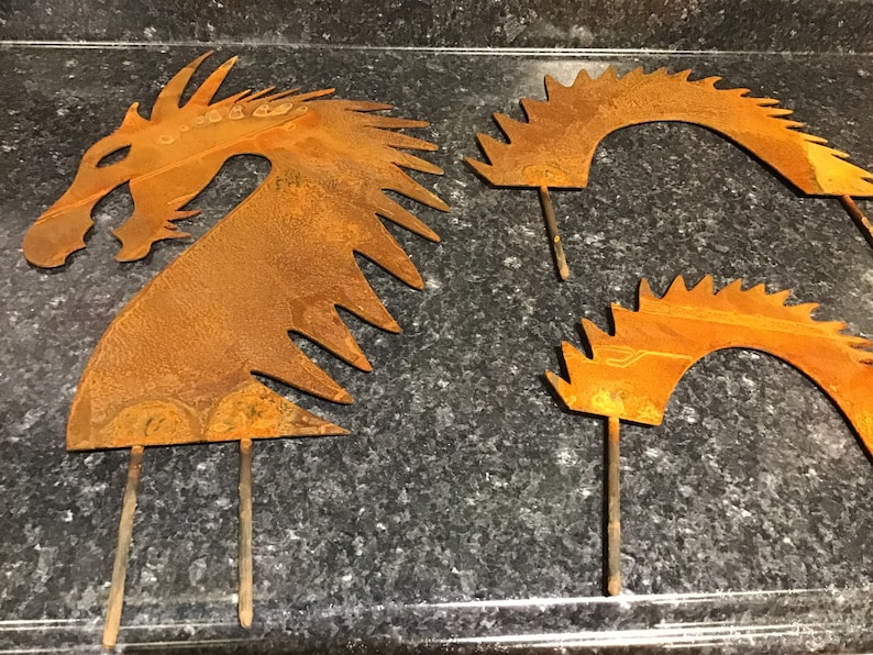 Large Dragon Garden Stake Yard Art Sea Monster Lawn Ornament Large ...