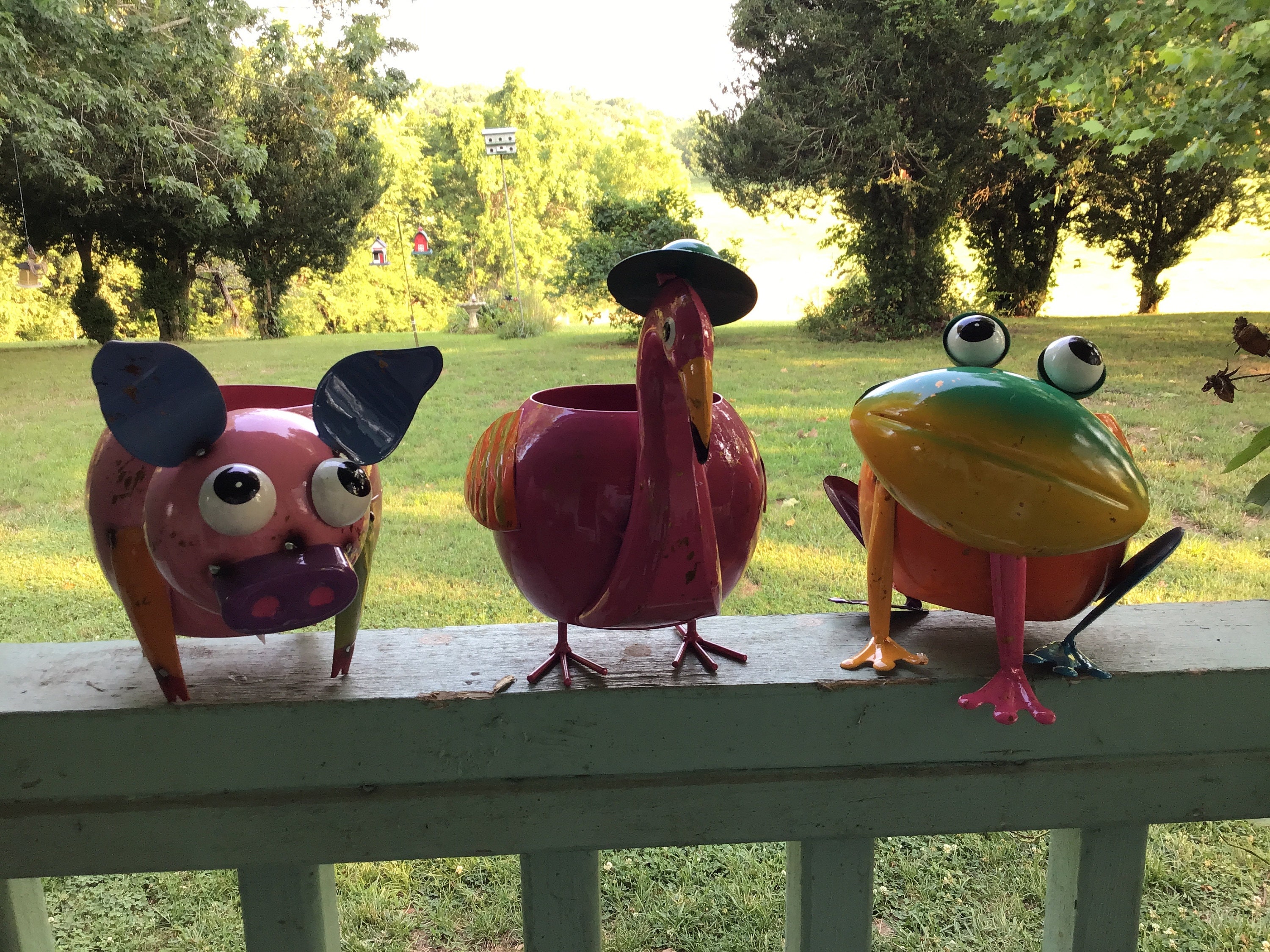 Pig Planter Garden Stake Pig Garden Decor Yard Art Small Planter Lawn ...