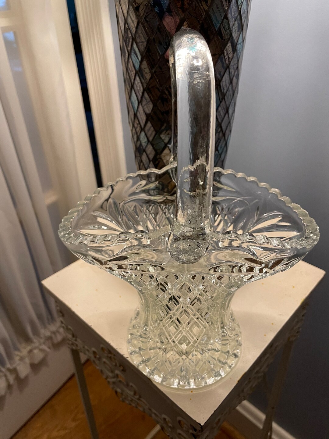 Beautiful Cut Glass Easter Basket - Etsy