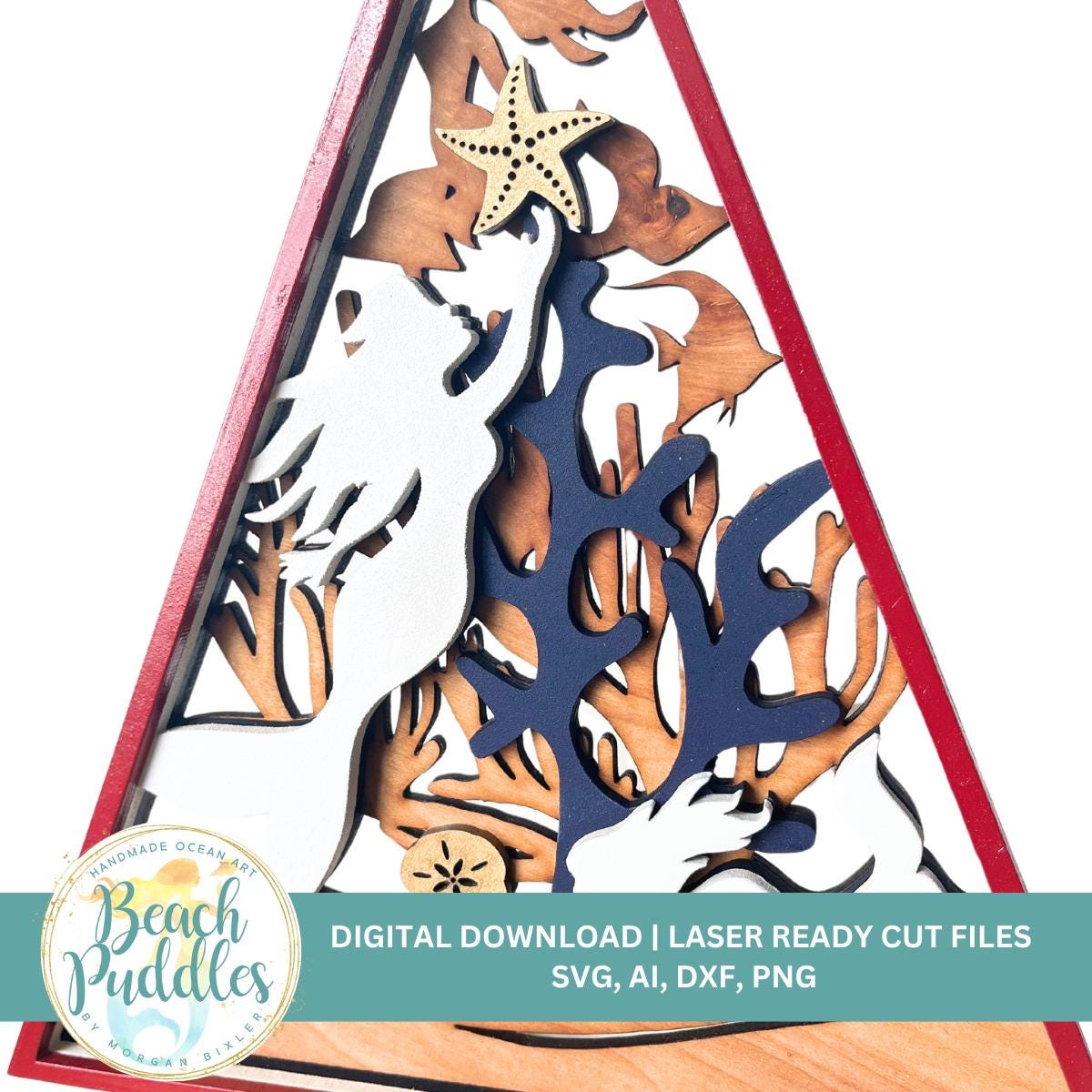 Mermaid Layered Tree SVG, Laser Cut File, Mermaid SVG, Mermaid Laser ...