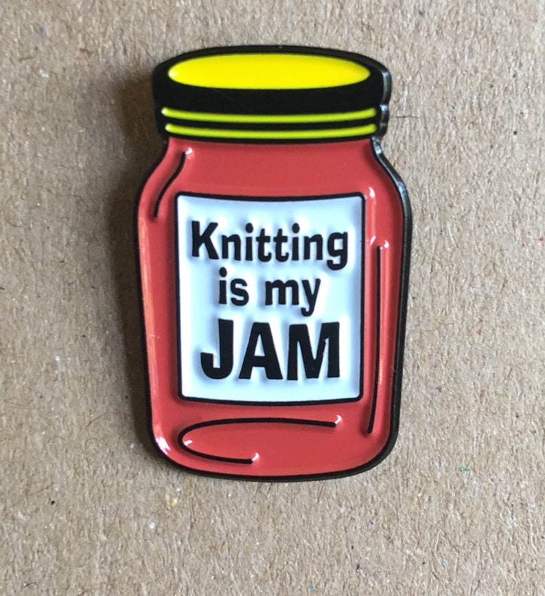 Knitting is My Jam Enamel Pin - Etsy