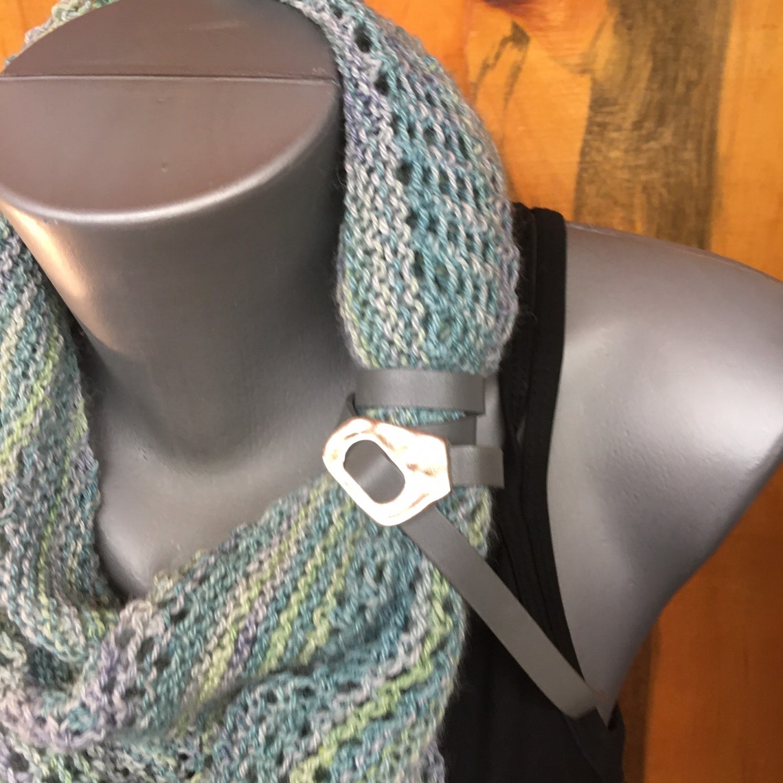 Wide Shawl Wrap-Grey with Silver Buckle | Etsy