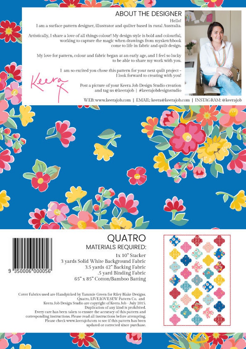 Quatro Quilt Pattern From Keera Job of Live Love Sew - Etsy