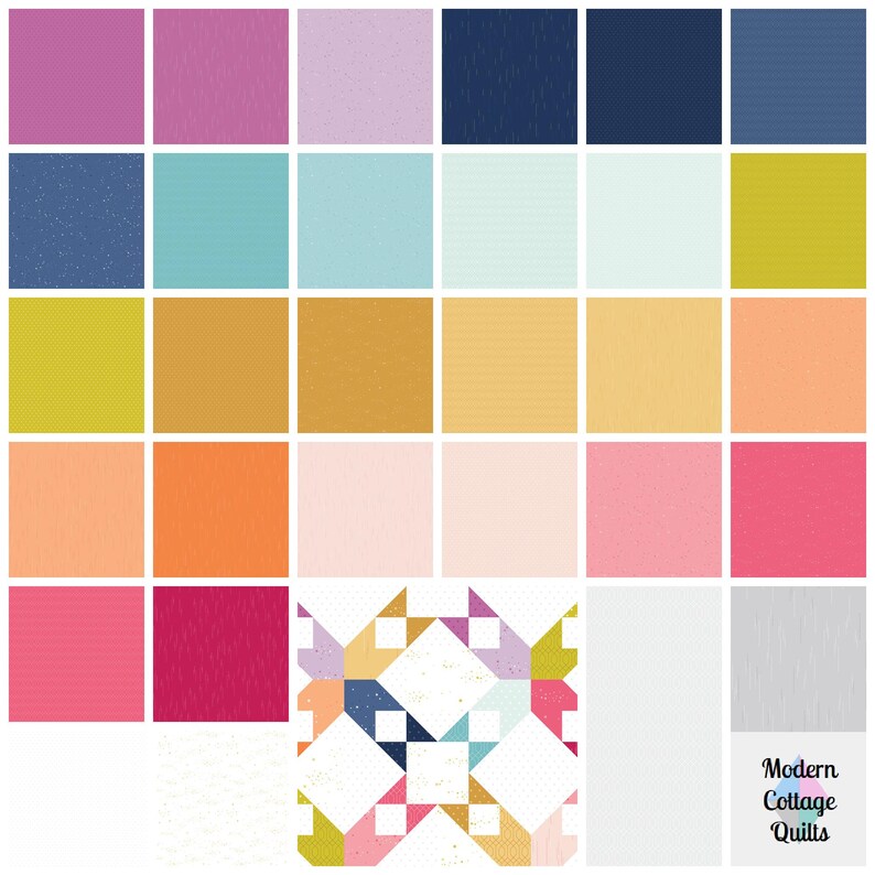 Essence Collection - Foils Print in Navy - by Fran Gulick of Cotton and ...