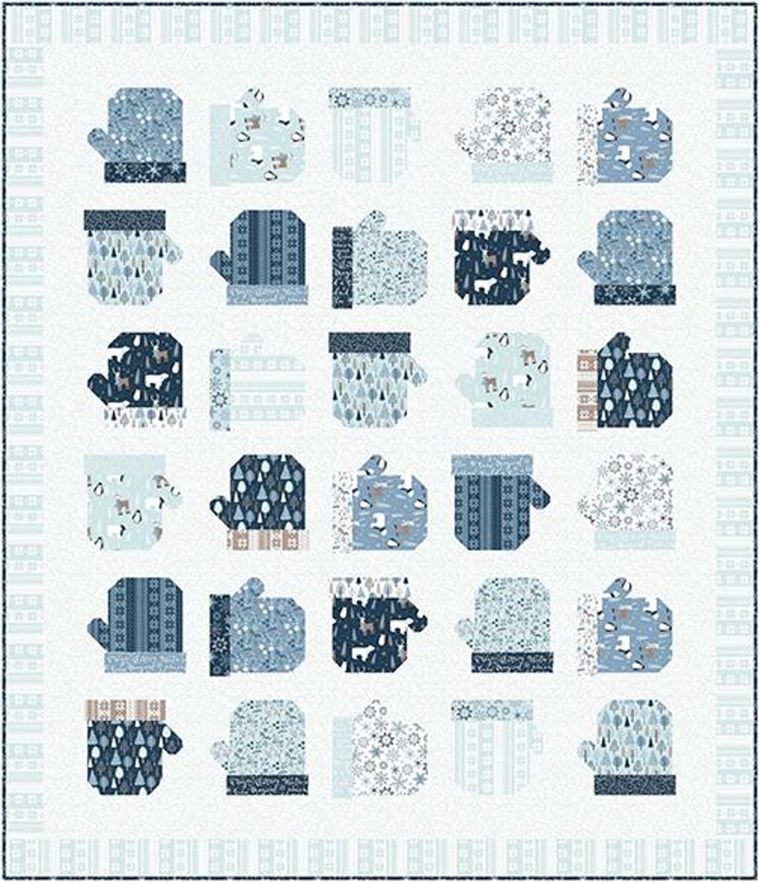 Mitten Smitten Quilt Kit Featuring the Winter Magic Collection by Dani ...