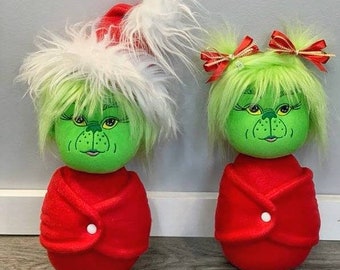 Baby Grinch Doll - Etsy