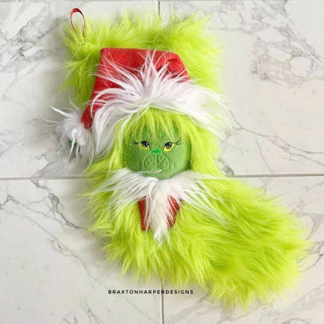 Grinch Inspired Stocking Christmas Stocking - Etsy