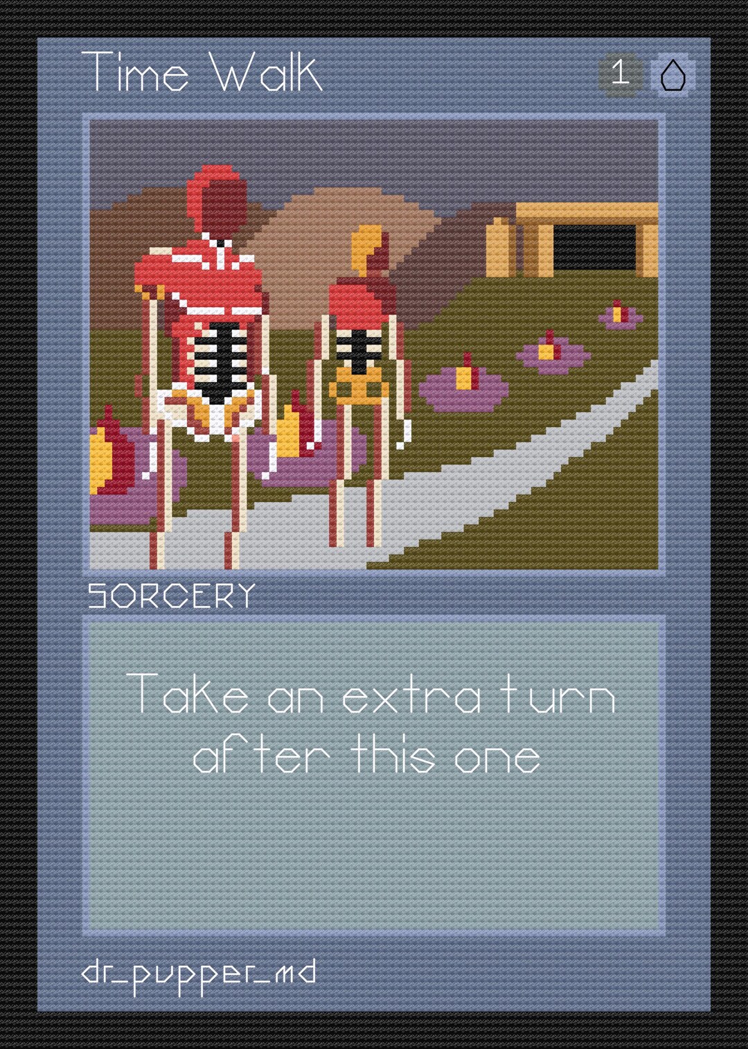 Magic the Gathering (MTG) Time Walk Cross Stitch Pattern - Etsy