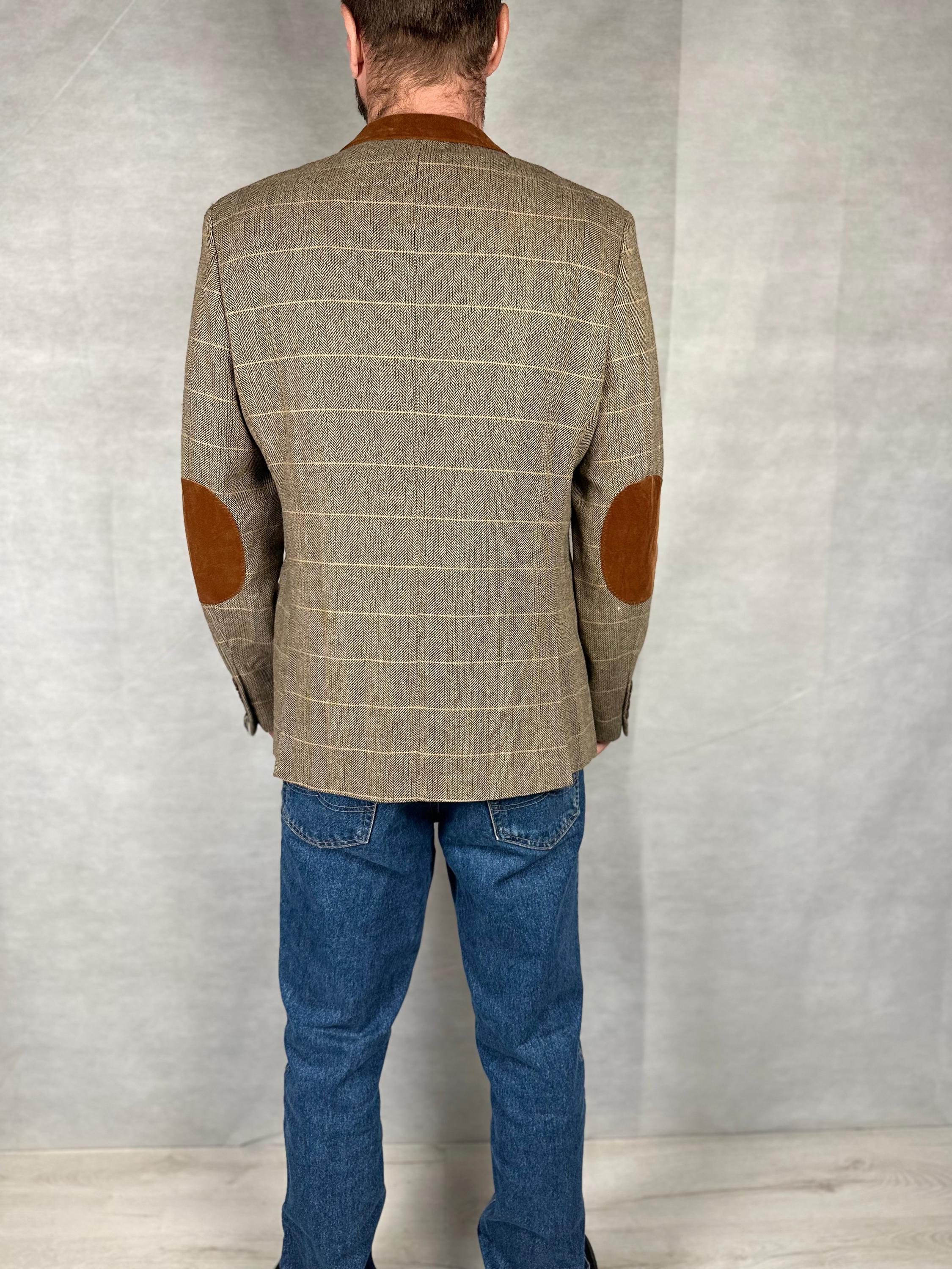DX7 Tan Tweed Check Blazer, Vintage English Blazer, Classic English ...